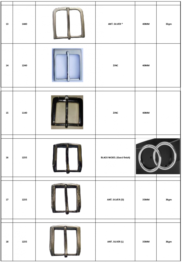 00-REFERENCE SHADE CHART FOR BUCKLES – Nadri Exporters